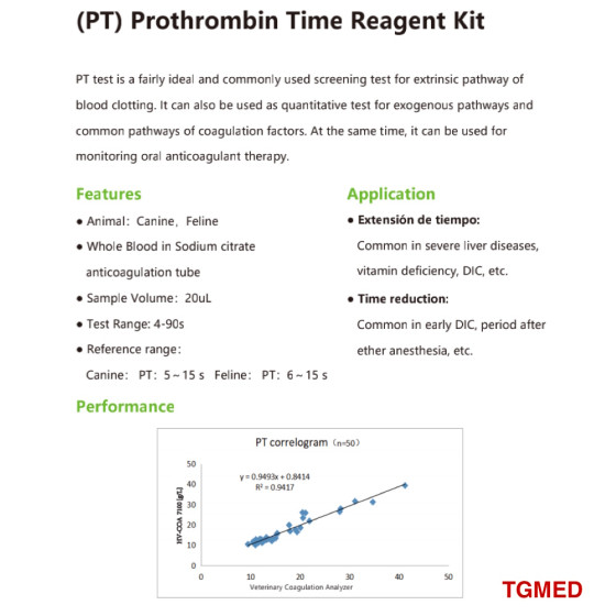 TG0491 Veterinary Coagulation Analyzer & Reagent PT, APTT, TT, ACT, FIB ...